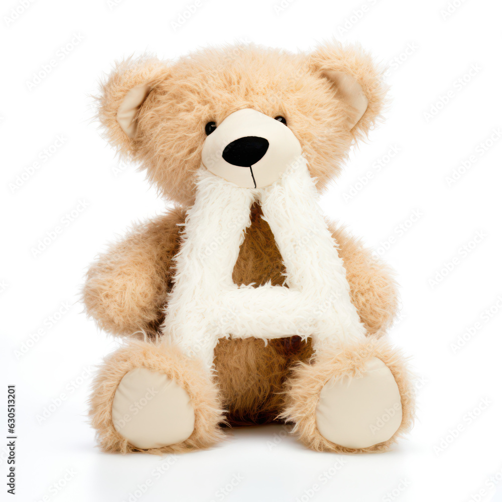 cute teddy bear shaped letter A, alphabet abc letter font typography ...