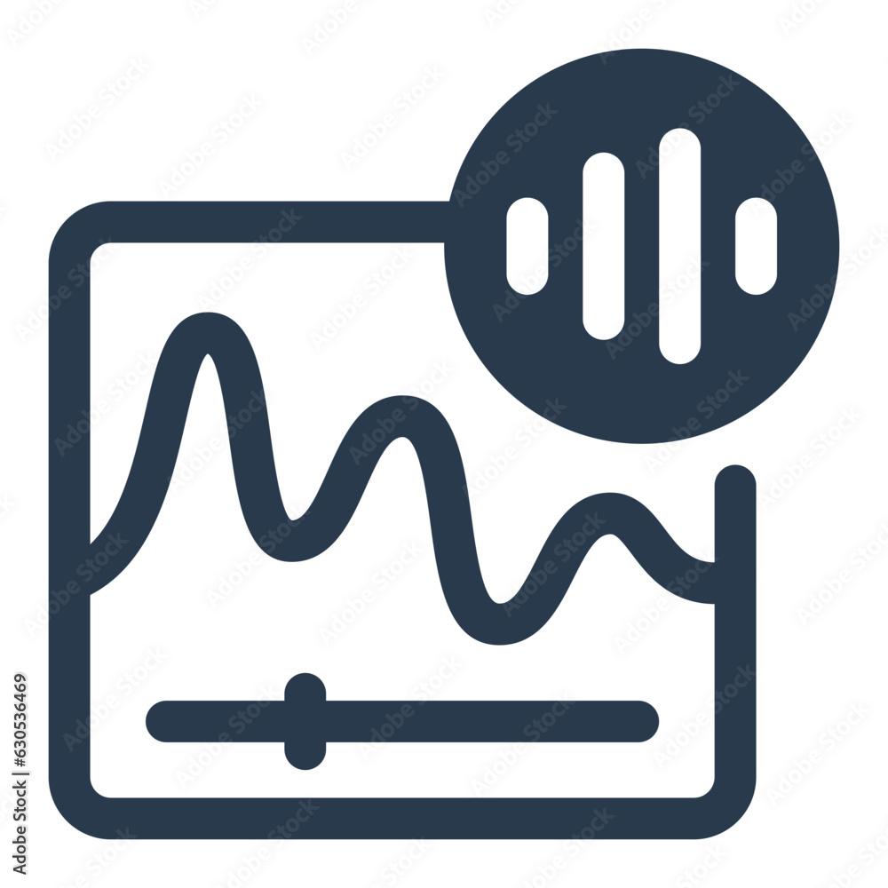 An icon depicting the visual representation of an audio waveform Stock ...