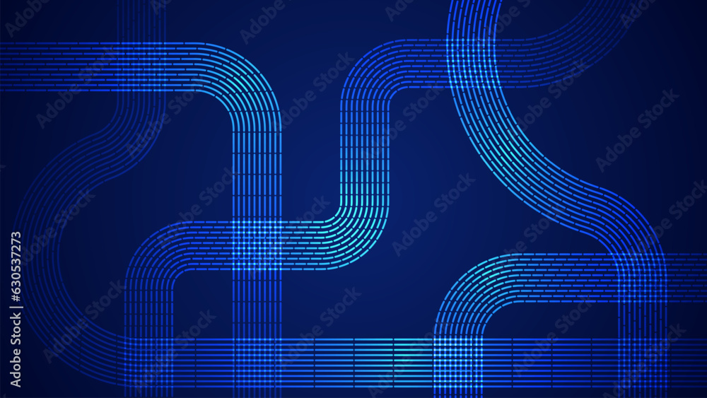 Dark blue abstract background with serpentine style lines as the main ...