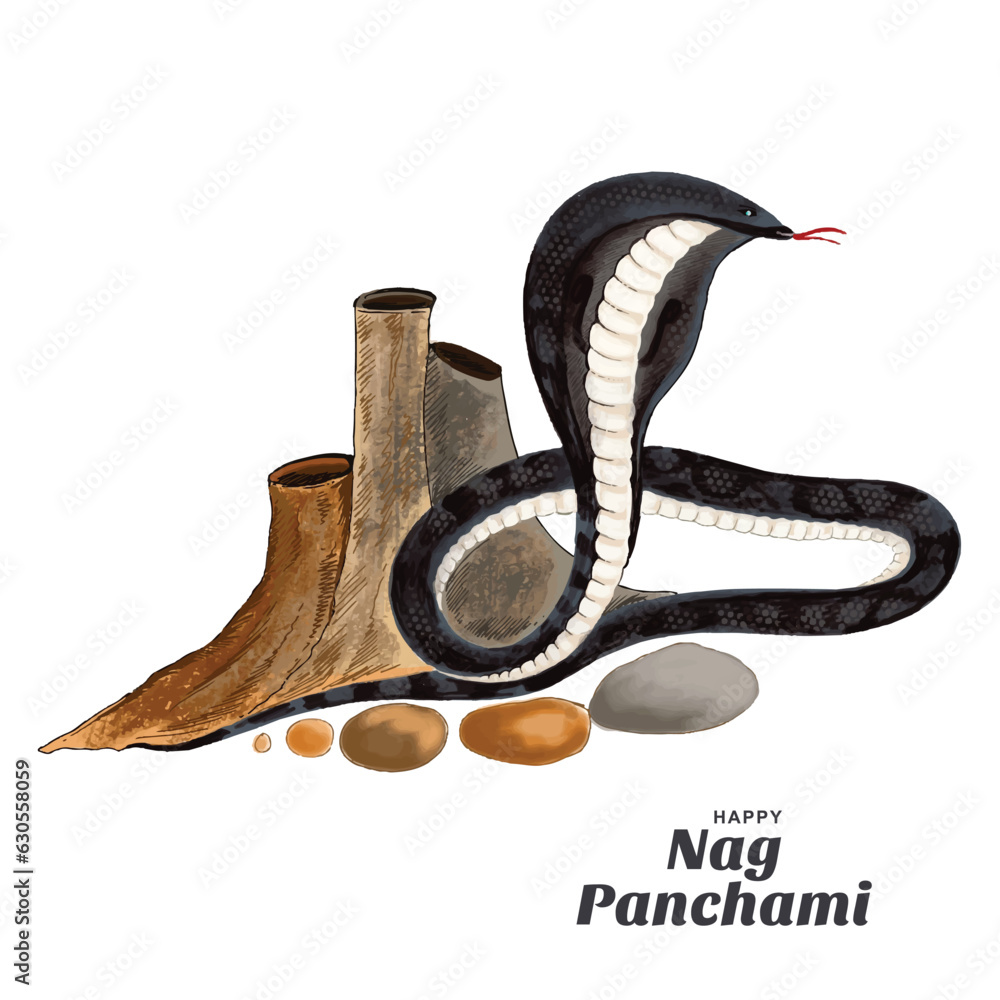 .Naag panchami indian festival card background Stock Vector | Adobe Stock