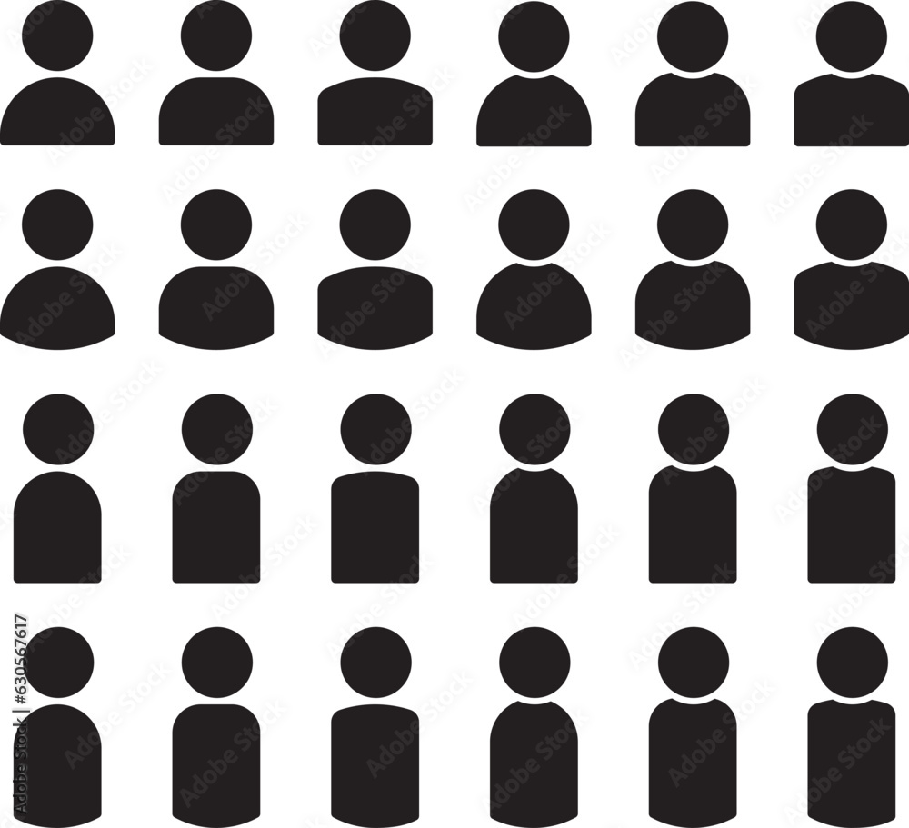 モノクロの人アイコンのベクターイラストセット Stock ベクター | Adobe Stock