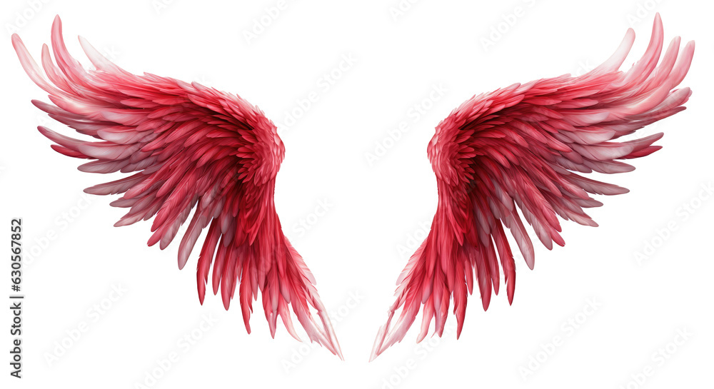 Ethereal Red Wings on Transparent Background - Beautiful Isolated Bird ...