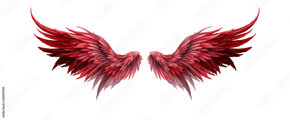 Ethereal Red Wings on Transparent Background - Beautiful Isolated Bird ...