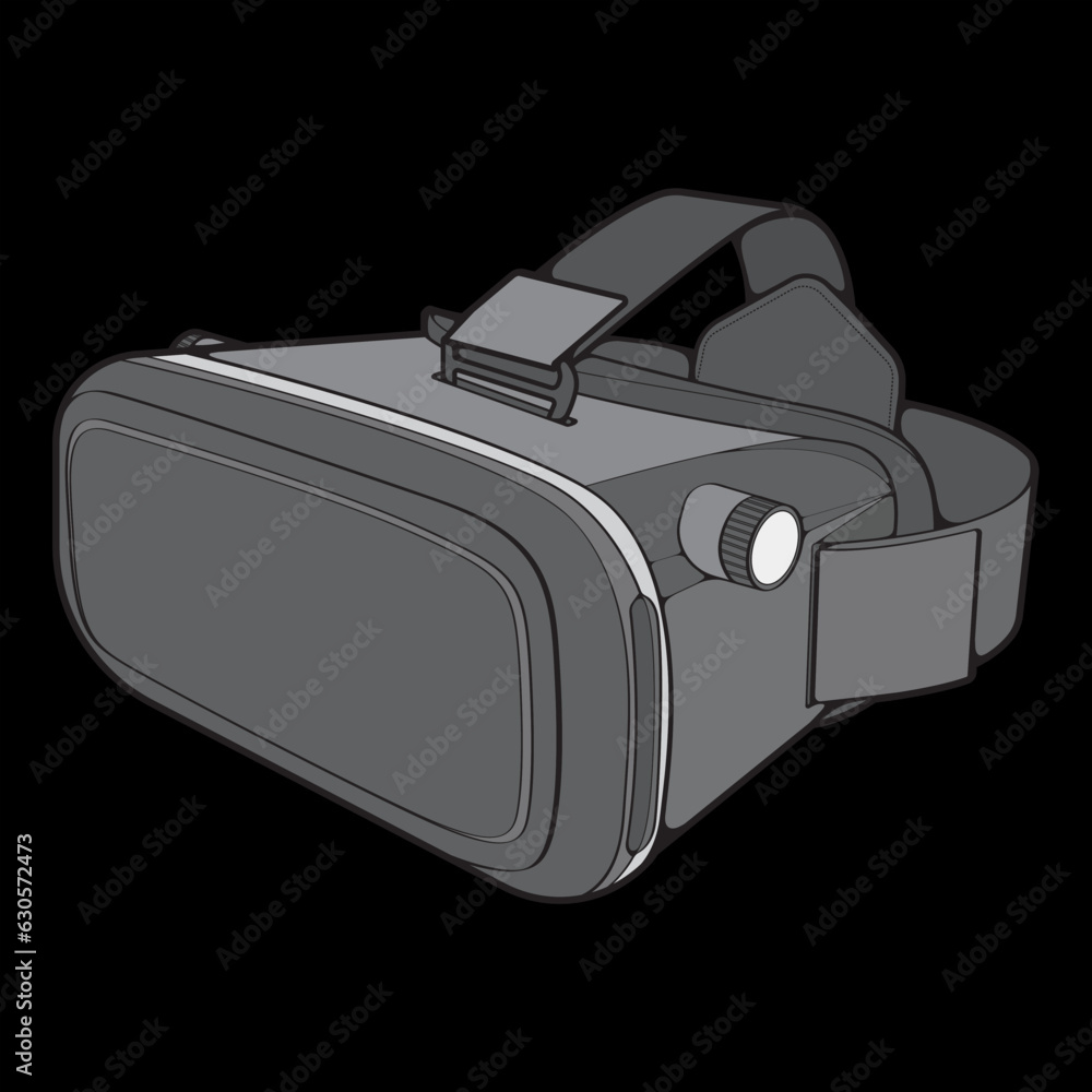Virtual reality headset coloring drawing vector, Virtual reality ...
