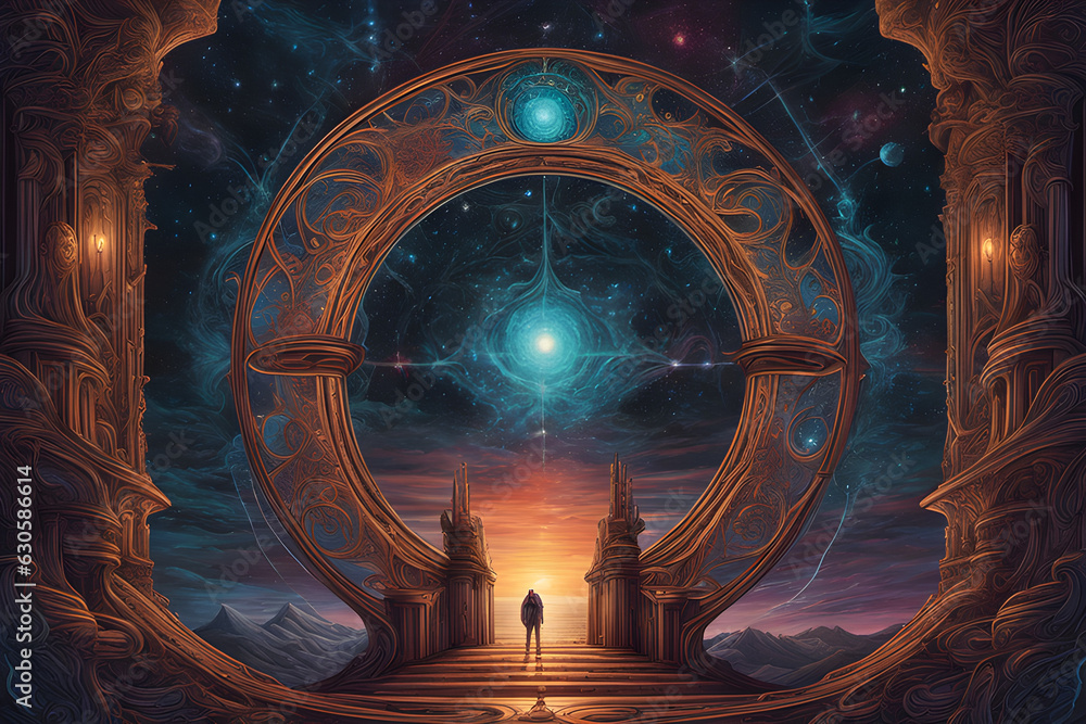 a painting of a man standing in front of a door, inspired by tomasz ...