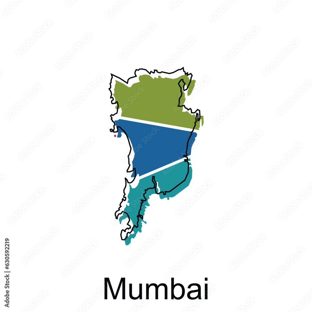map of Mumbai City modern outline, High detailed illustration vector ...