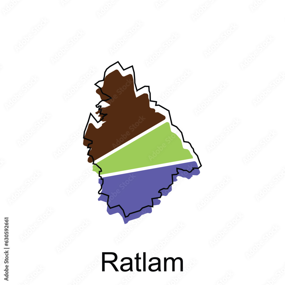 Ratlam City of India Country map vector illustration design template ...