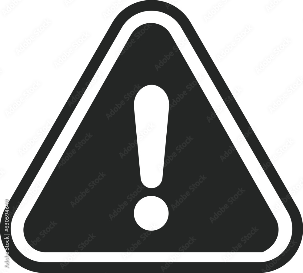 black Exclamation mark icons in flat style. Danger alarm on white ...