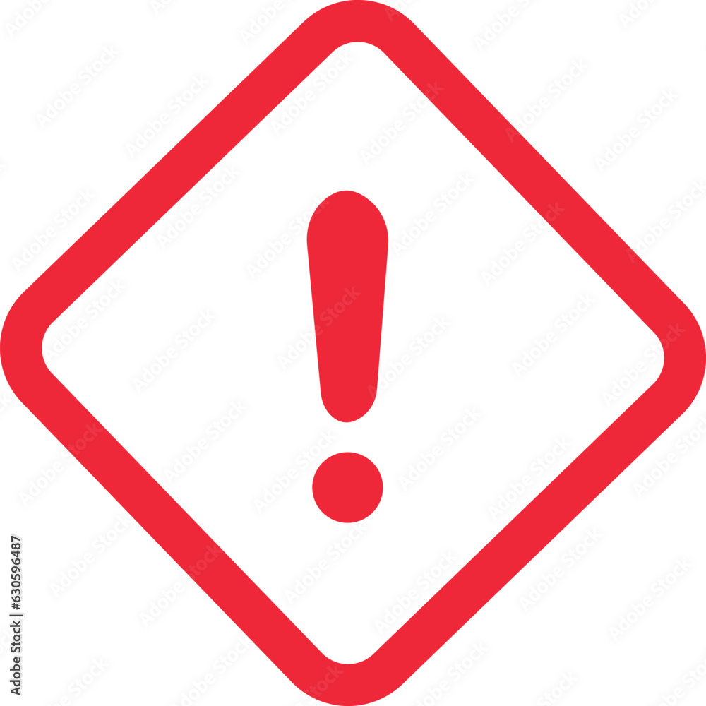 red Exclamation mark icons in flat style. Danger alarm on white ...