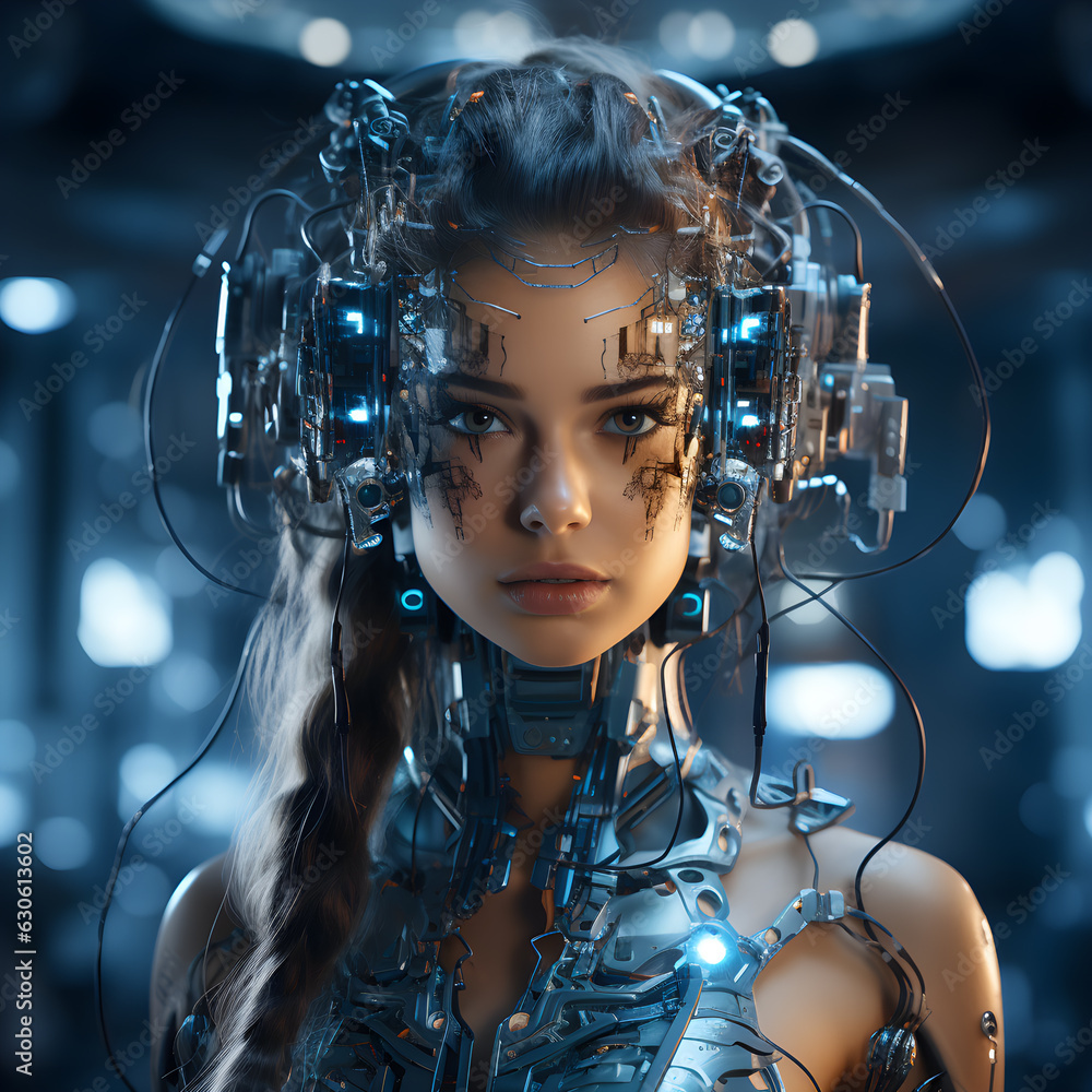 Virtual representation as a humanoid figure, blending elements of ...