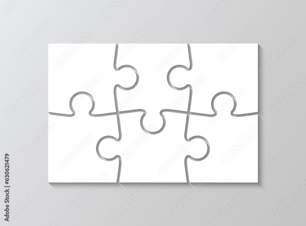 Laser cut template with 6 details. Puzzle grid template. Jigsaw pieces ...