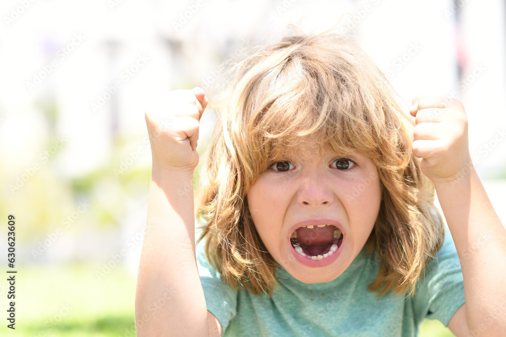 Kid boy temper with angry expression. Angry hateful little anger boy ...
