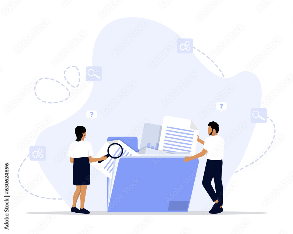 File searching concept illustration. Suitable for landing page, ui, web, app intro card ...