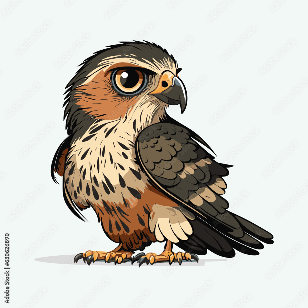 vector cute hawk cartoon style Stock Vector | Adobe Stock