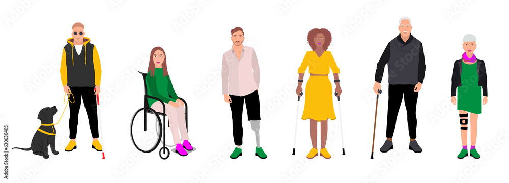 disability diversity people group concept of physical disordered person ...