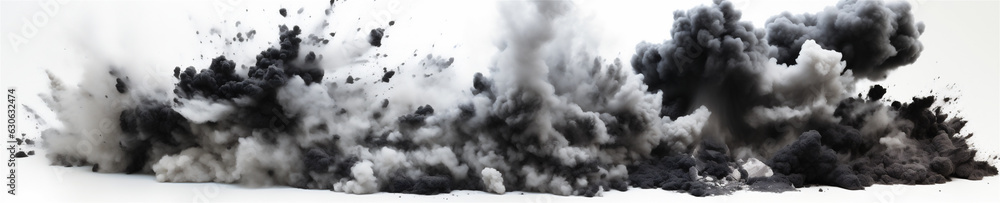 An Explosion of Smoke and Debris, Exploding from Demolition, White ...
