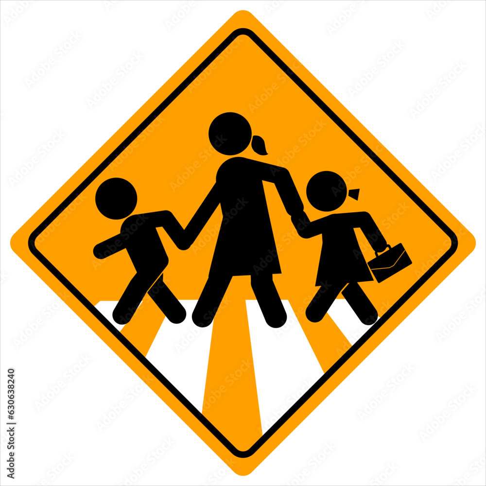 School Sign, Kids Sign. The traditional children traffic sign isolated ...