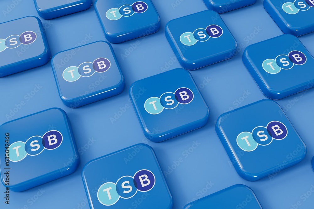 LONDON, UK - July 2023: TSB bank, Trustee savings bank, company logo ...