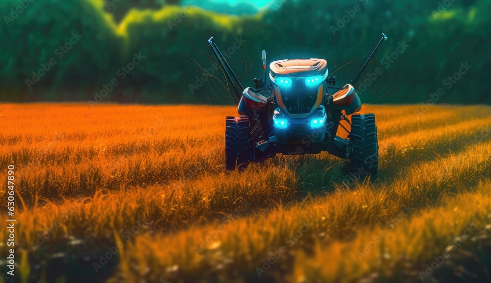 harvesting robot, an autonomous vehicle for management in a grain field ...