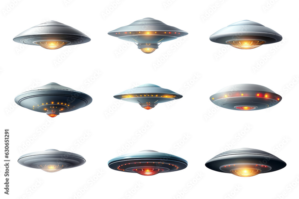 UFOs isolated on transparent background cutout , ai generative Stock ...