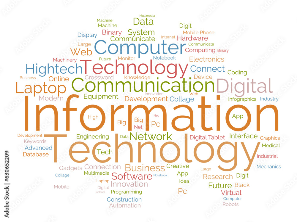 Word cloud background concept for Information technology. Computer ...