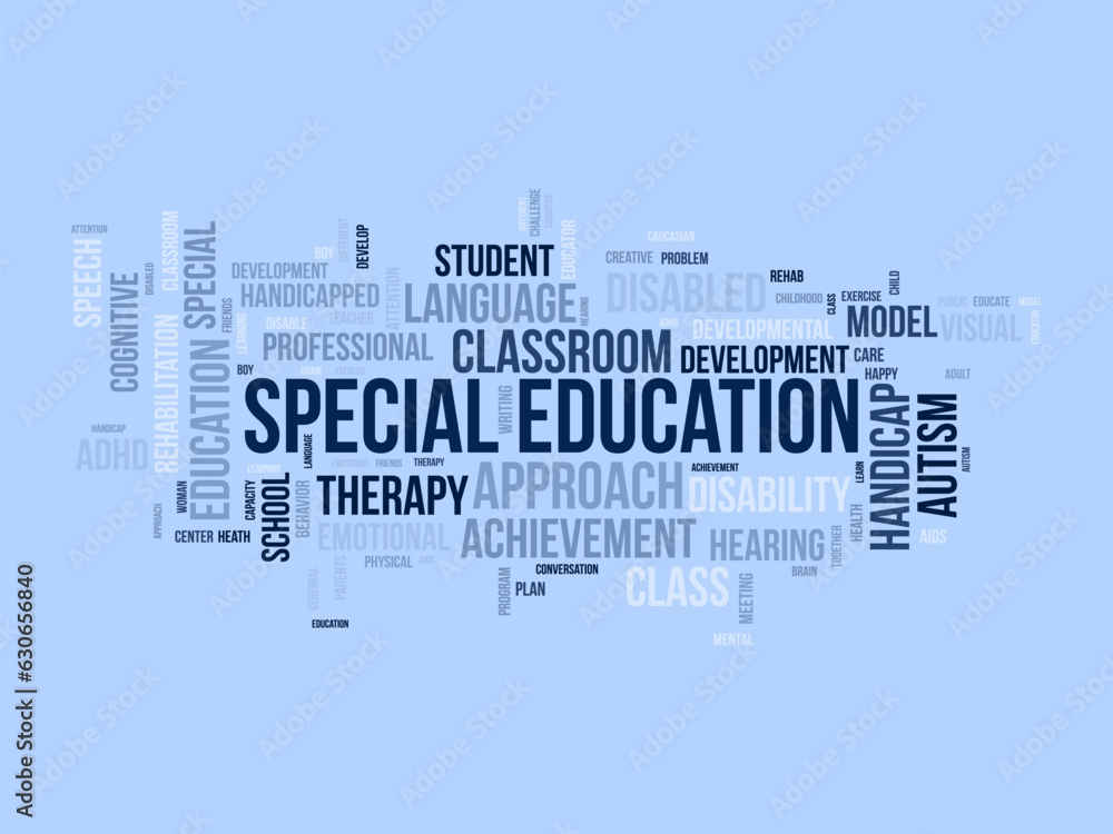 Word cloud background concept for Special Education. Disability ...