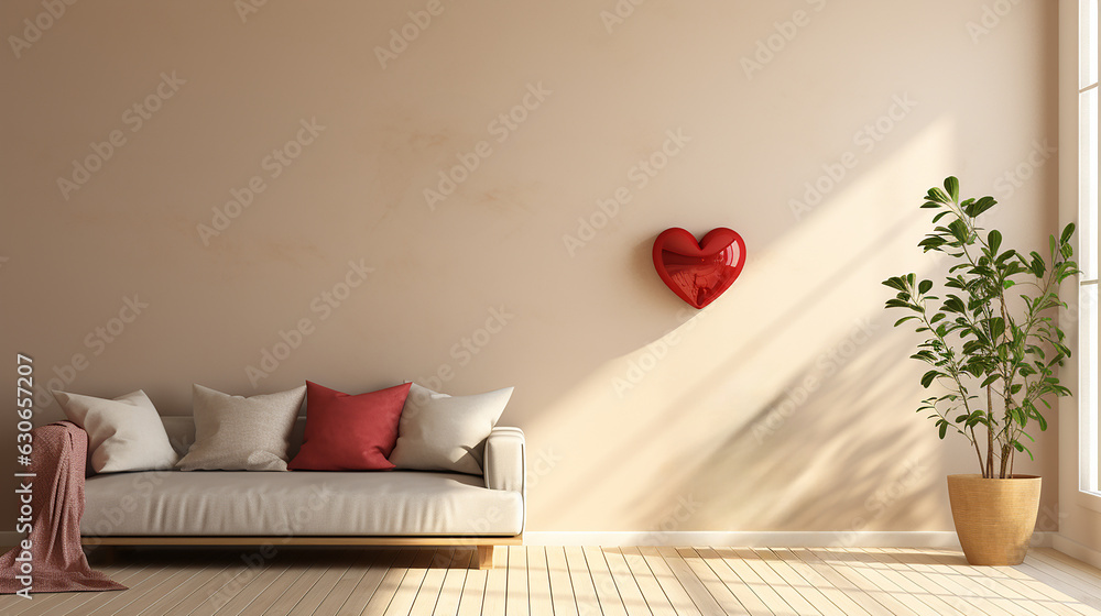 Mental Health Wallpaper Zoom Background Healing Red Heart Green Plant ...