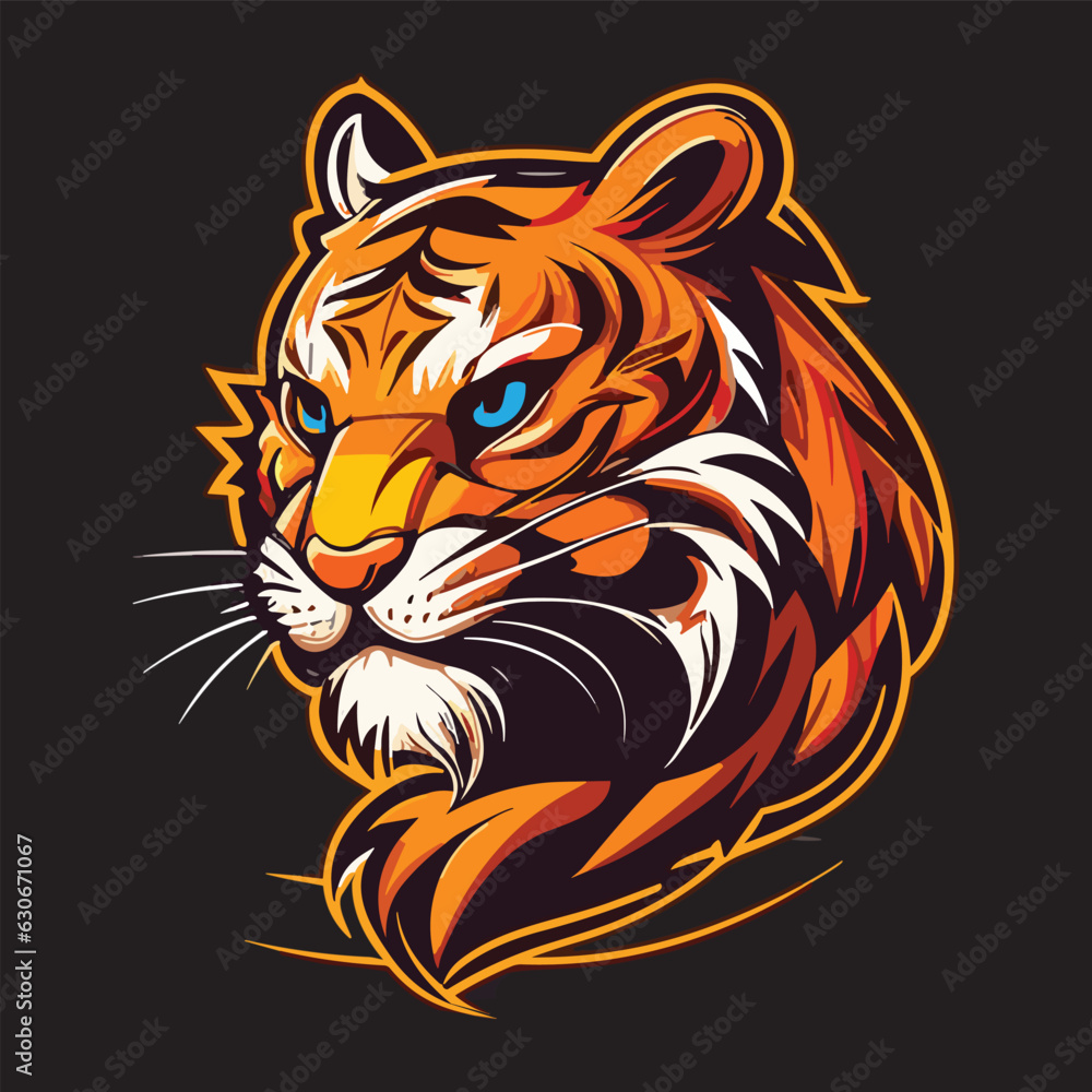 Tiger Head, Majestic, Wildlife, Feline, Tiger Illustration, Vector ...