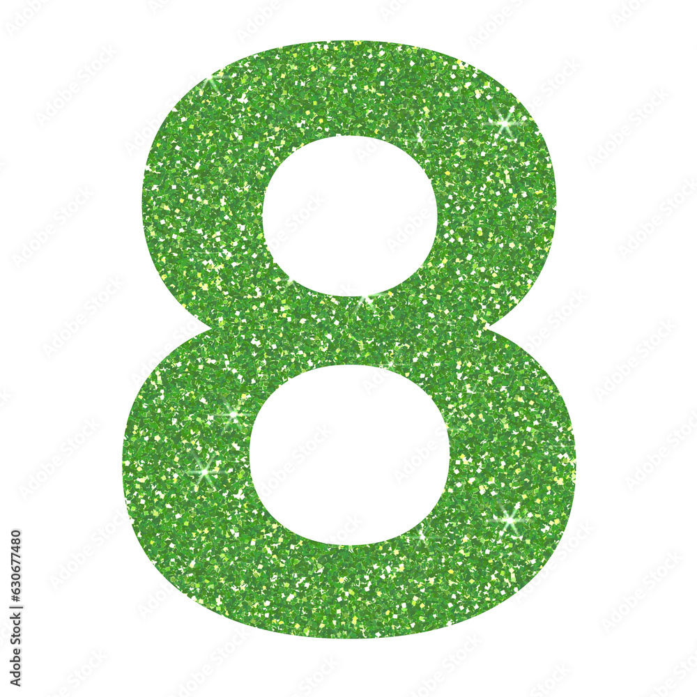 Blue glitter number eight in transparent background.Number 8 icon ...
