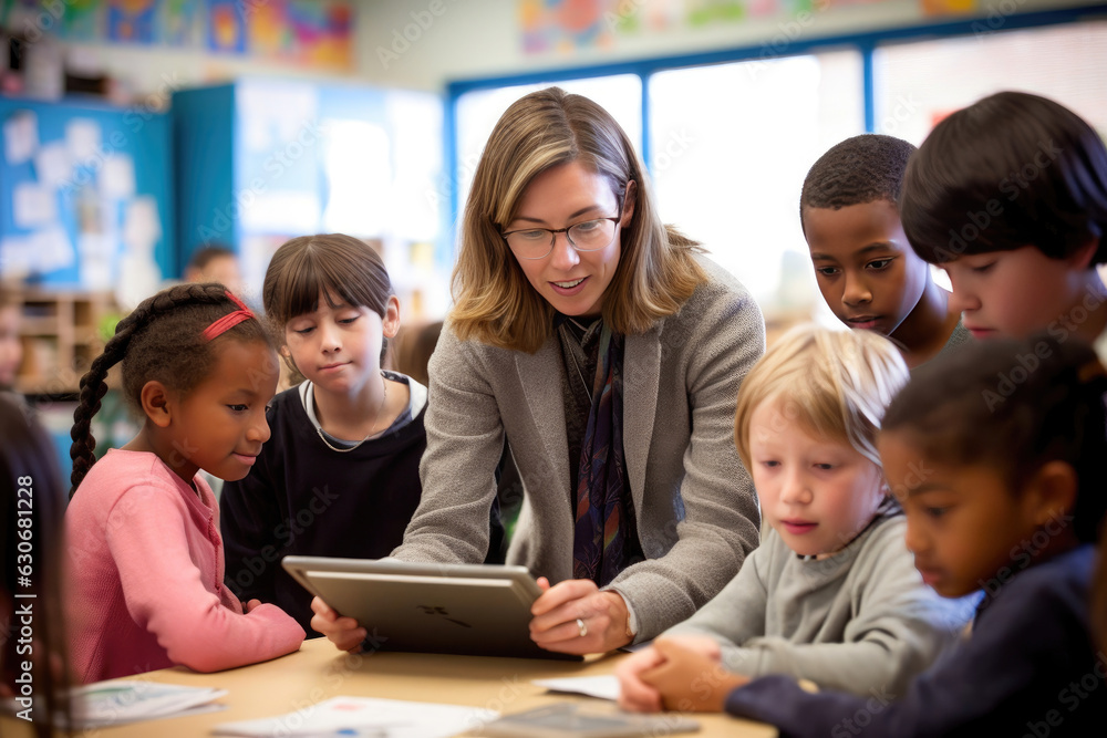 Embracing Technology: Teacher and Student Interactive Learning Stock ...