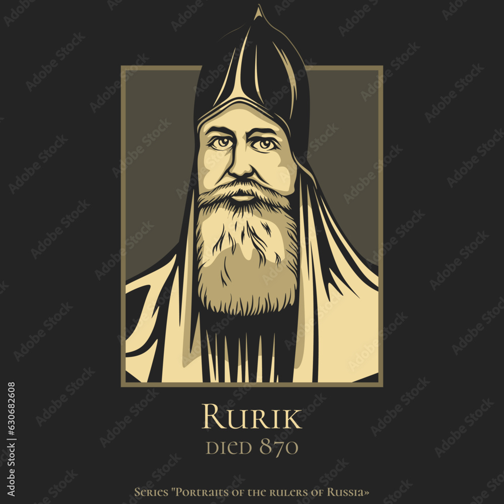Portrait of the rulers of Russia. Rurik (died 870) was a semi-legendary ...