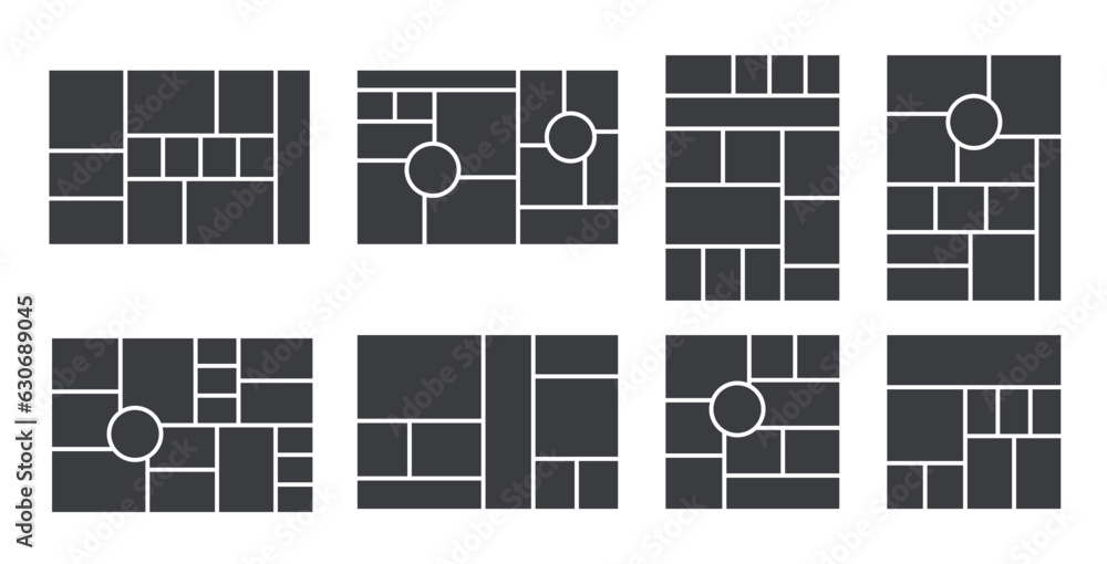 Collage grids. Mood board template. Moodboard scrapbook banner. Mosaic ...