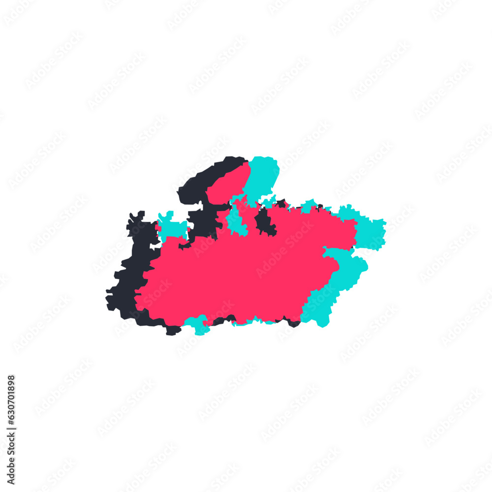 Madhya Pradesh Map - World Map International vector template. India ...