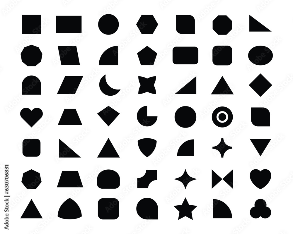 Abstract and basic shapes collection. Vector basic shape. Geometric ...