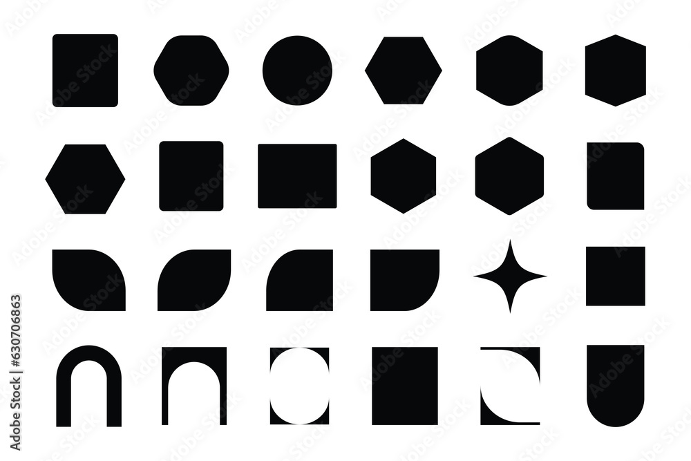 Vector basic shape collection. Basic shapes vector set. Geometric ...