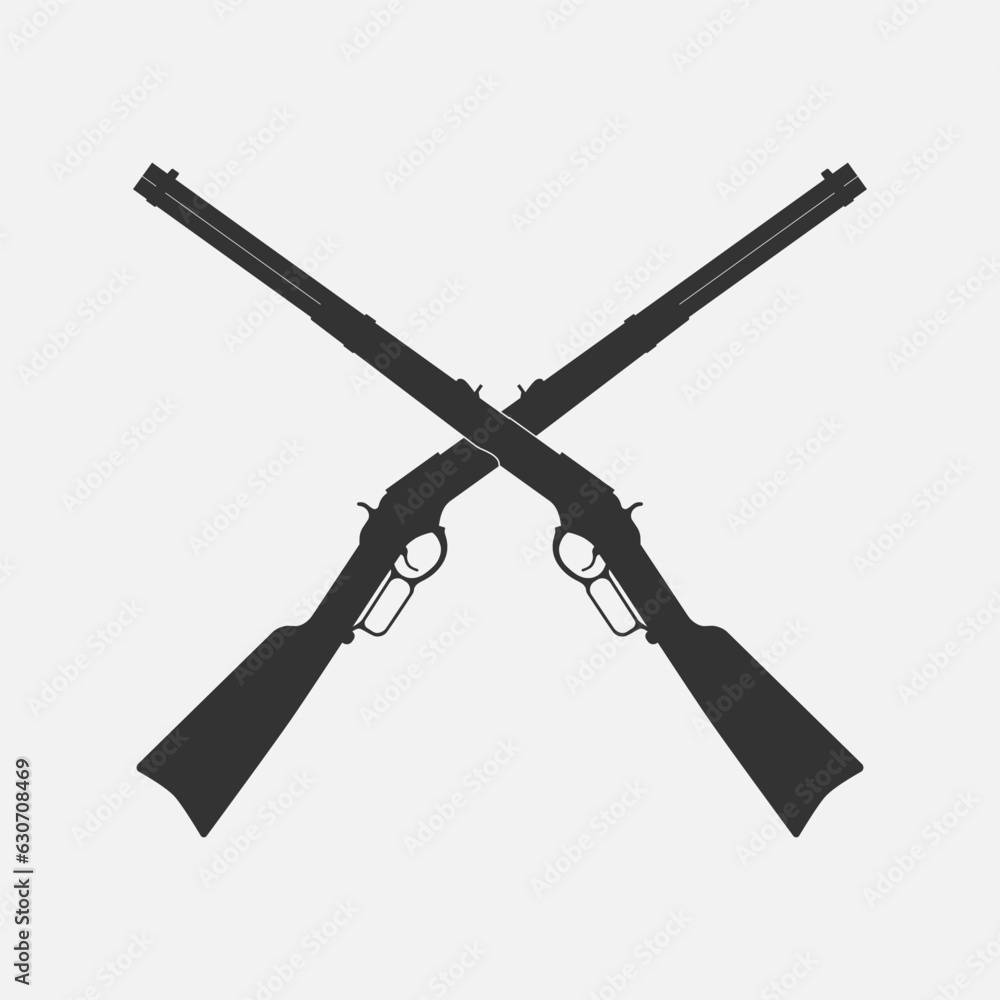 Winchesters graphic icon. Crossed rifles sign isolated on white ...