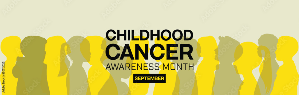 Poster Childhood Cancer Awareness Month banner design with silhouette ...