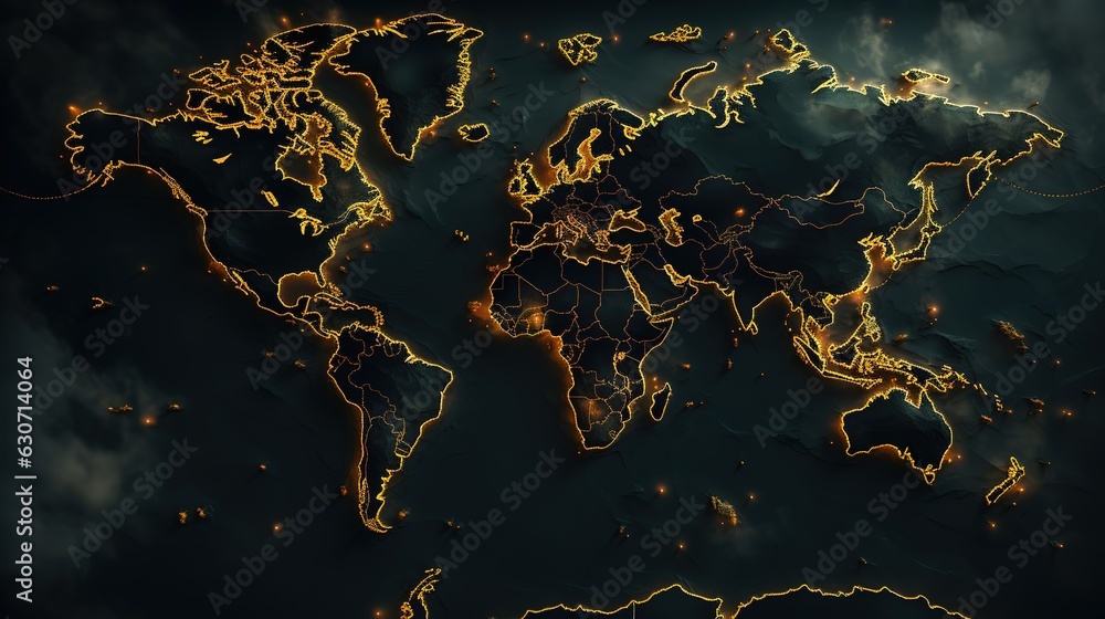 background of abstract map of the world,dark background,the concept of ...