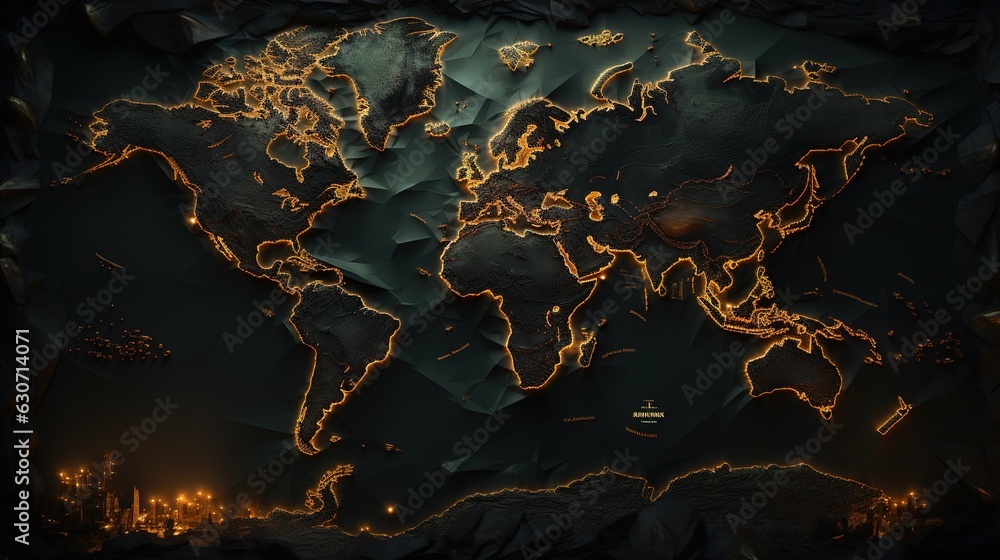 background of abstract map of the world,dark background,the concept of ...