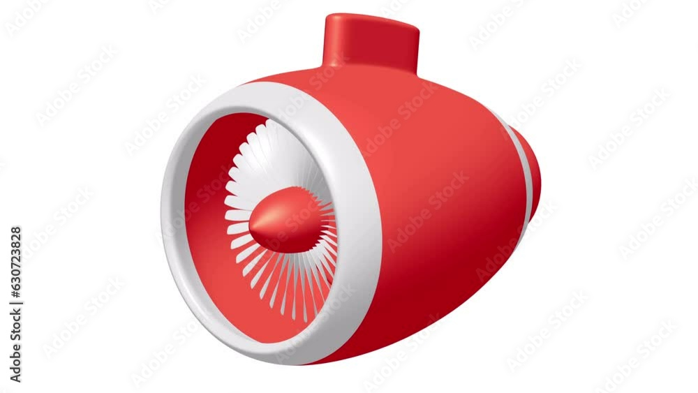 Turbo jet plane engine. 3d render endless loop. 4K FullHD and HD render ...