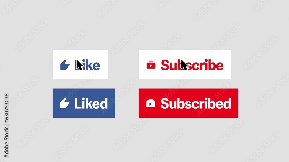 Like and Subscribe Modern Social Media Buttons Stock Template | Adobe Stock