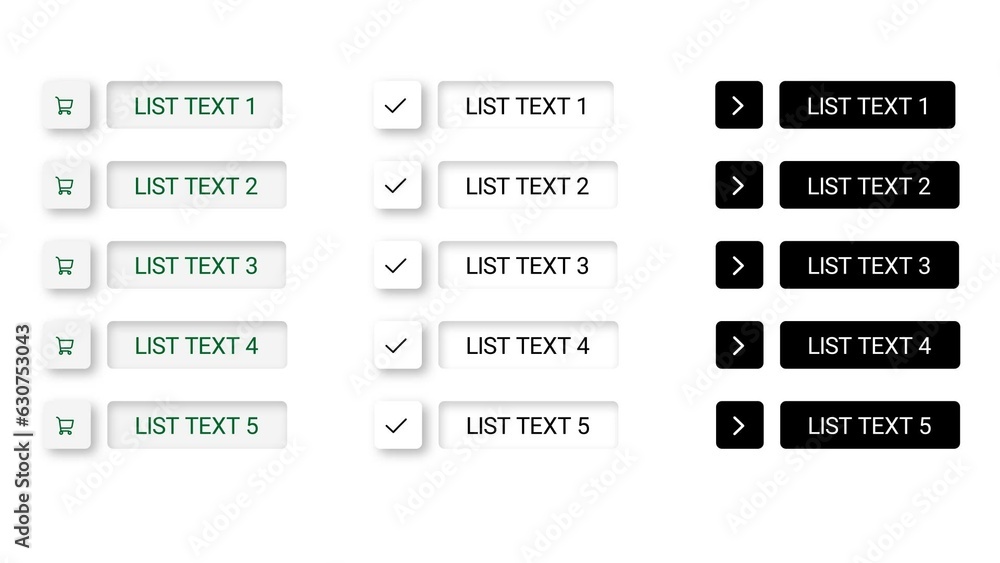 Flexible and Expandable List with Icons Stock Template | Adobe Stock