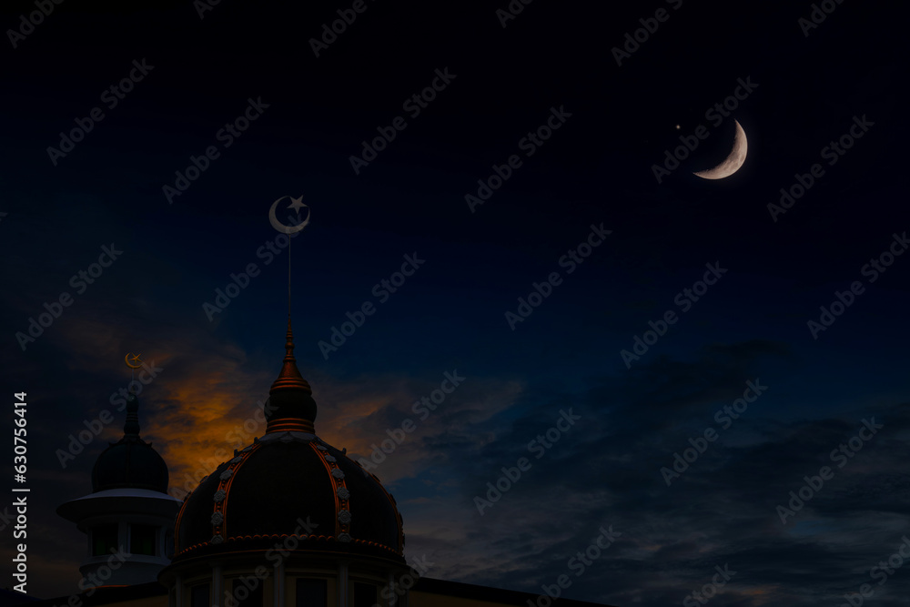 islam ramadan half moon and starry sky festival of ramadan sky ramadan ...