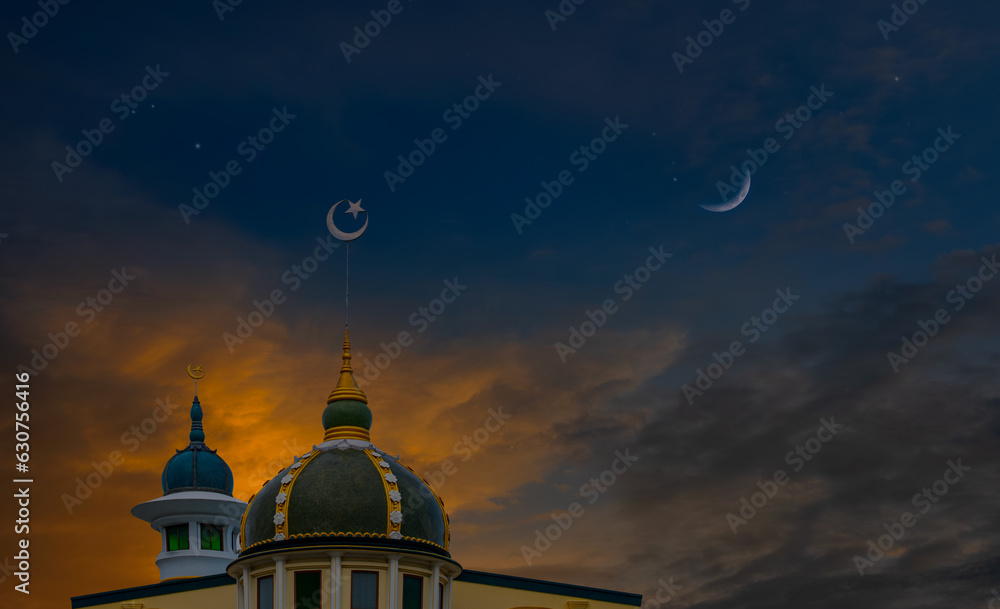 islam ramadan half moon and starry sky festival of ramadan sky ramadan ...