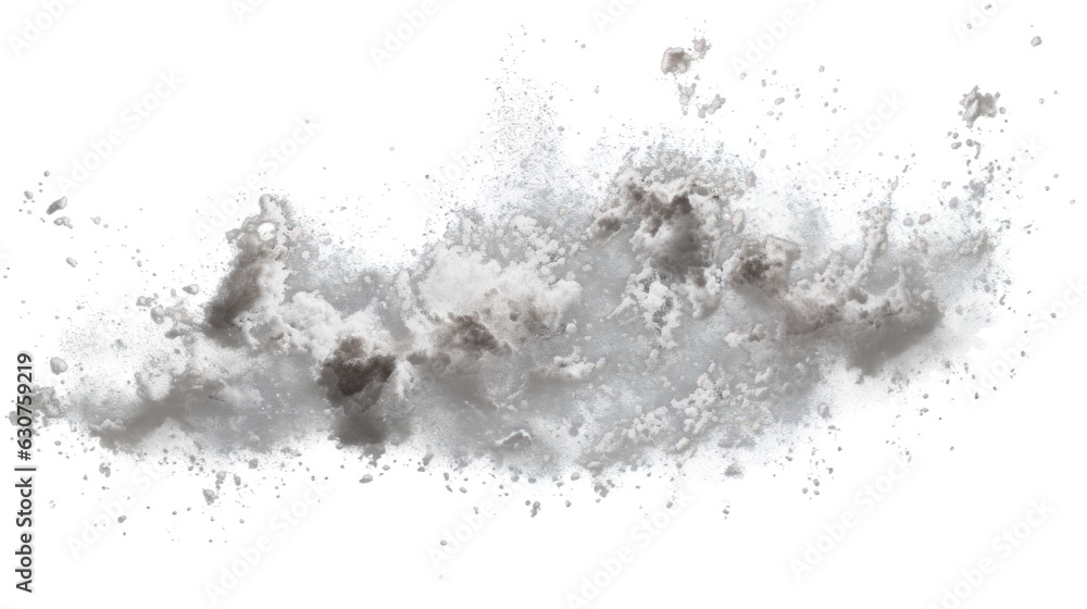 Stop the movement of a white substance explosion on a dark background ...