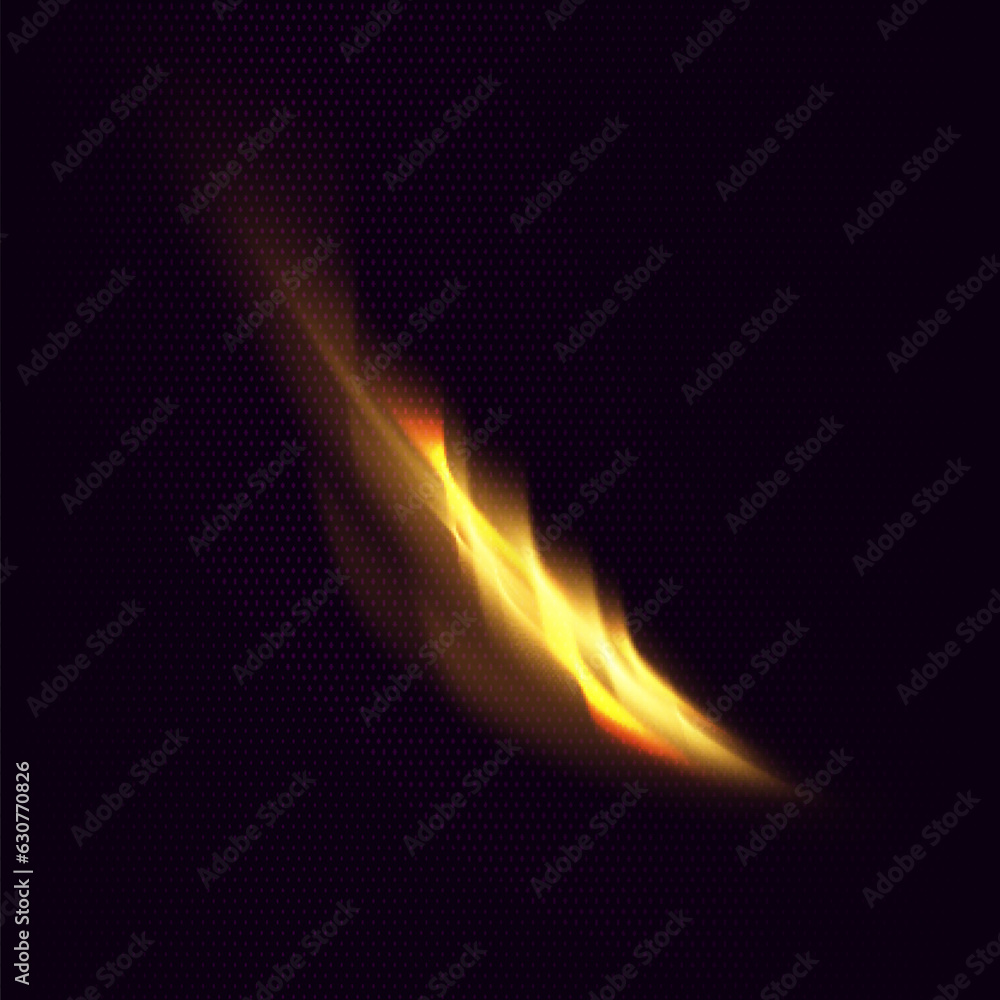 Yellow glowing shiny lines effect vector background. Glowing speed ...