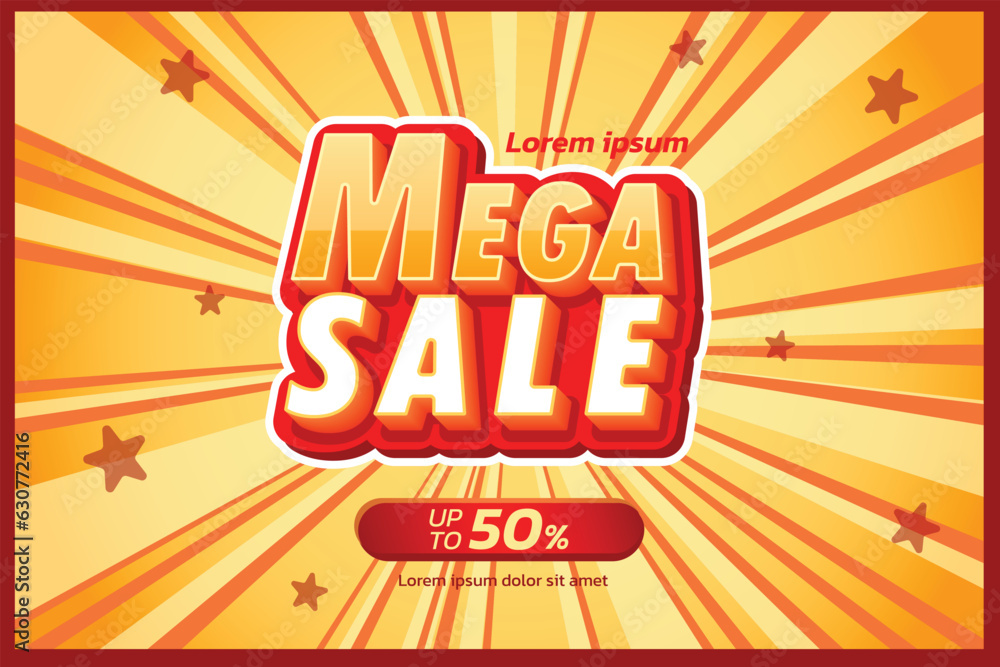 Maga sale label, alphabet 3d text effect, promotion discount label ...