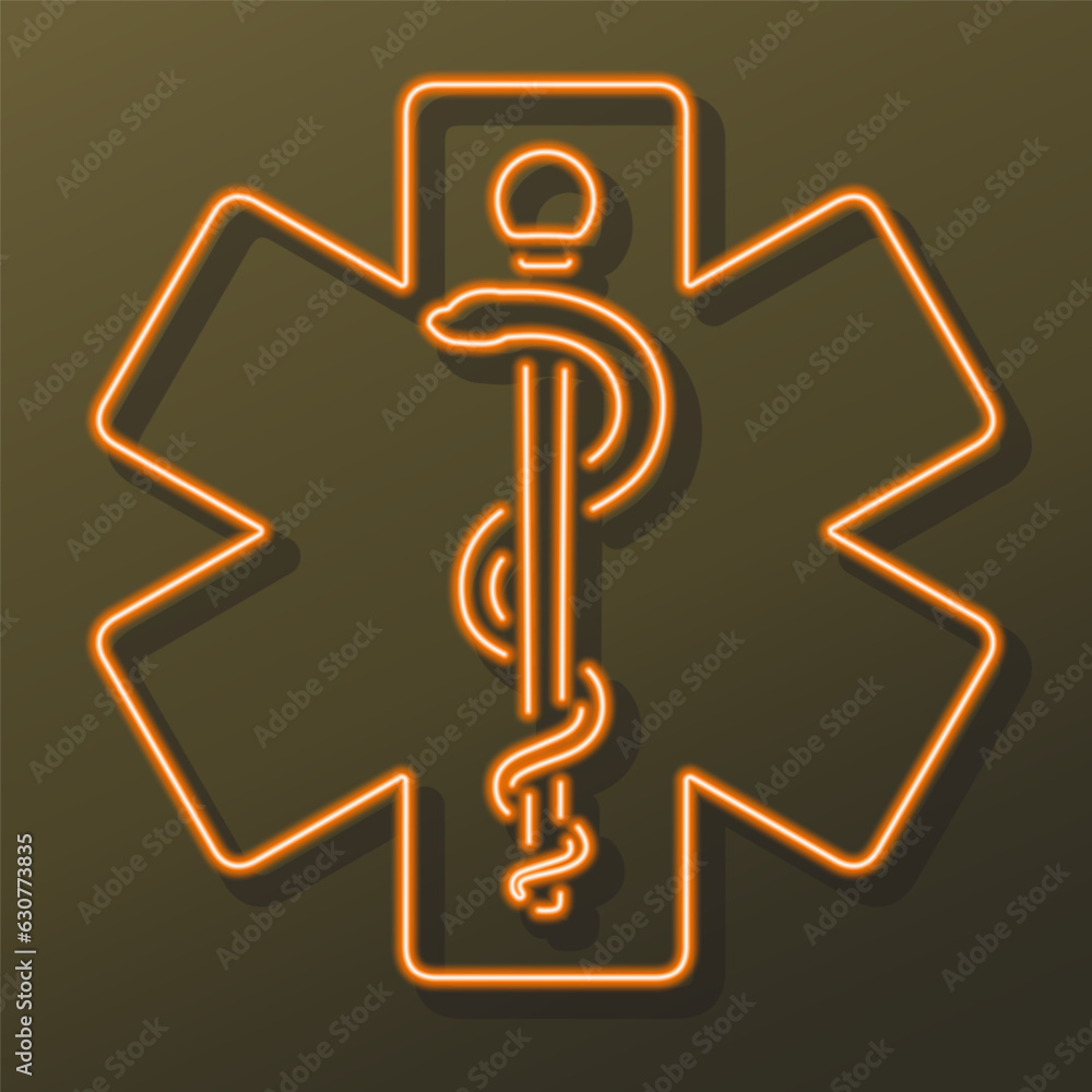 star of life neon sign, modern glowing banner design, colorful modern ...