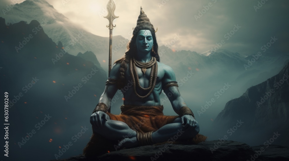 The hindu god shiva.generative ai Stock Illustration | Adobe Stock