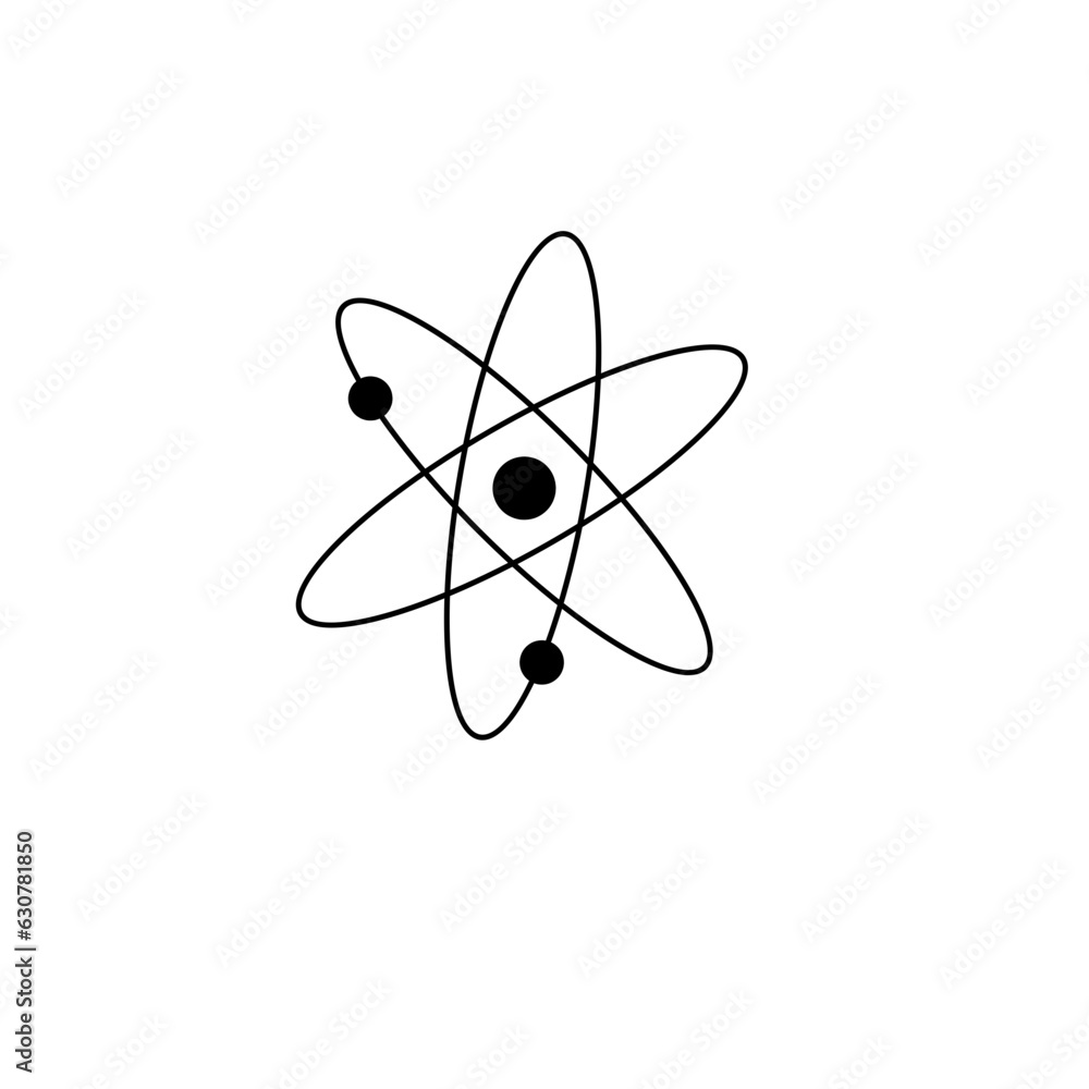 atomic structure. Around atoms, gamma waves, protons, neutrons and ...